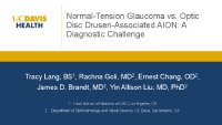 Normal-Tension Glaucoma vs. Optic Disc Drusen-Associated AION: A ...